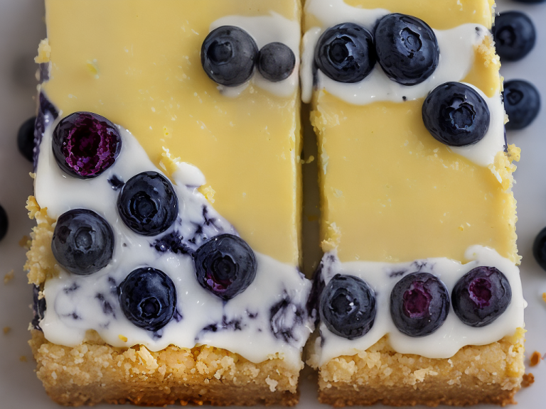 Lemon and Blueberry Cheesecake Bars with Graham Cracker Crust: A ...